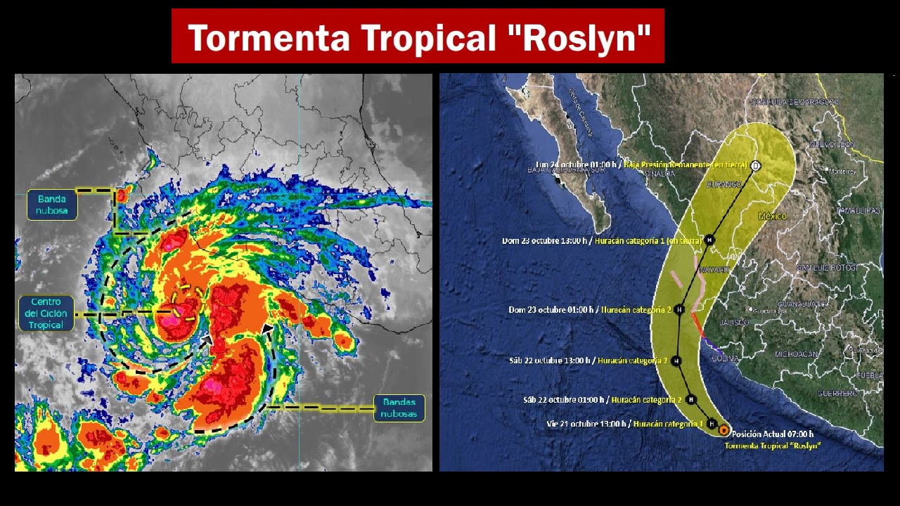 Tormenta tropical Roslyn se ubica frente a costas de Colima y Michoacán | La Octava
